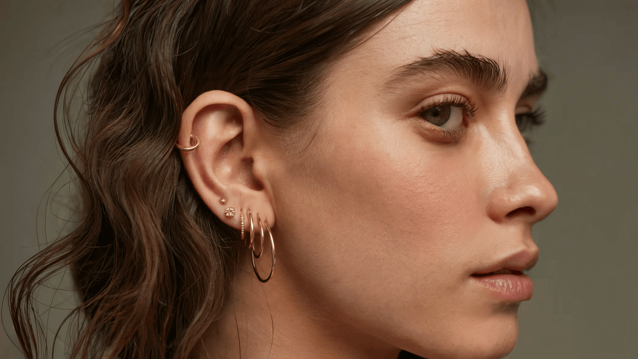 14K Gold Hoop Piercings | Minimal Diamond Hoop Piercings – Lunia Atelier