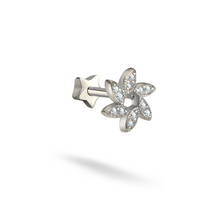 Wind Flower Flatback Ear Piercing 14K Gold with CZ Stone – Lunia Atelier